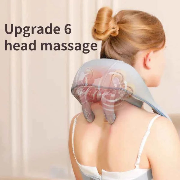 Neck and Shoulder Massage Shawl Heating Kneading 6D Massage Head Deep ...