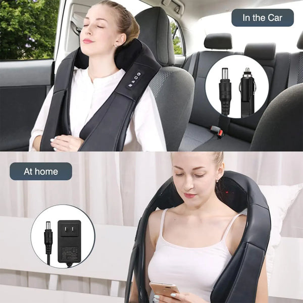 Neck and Shoulder Massager with Heat | Shiatsu Kneading Relief ...